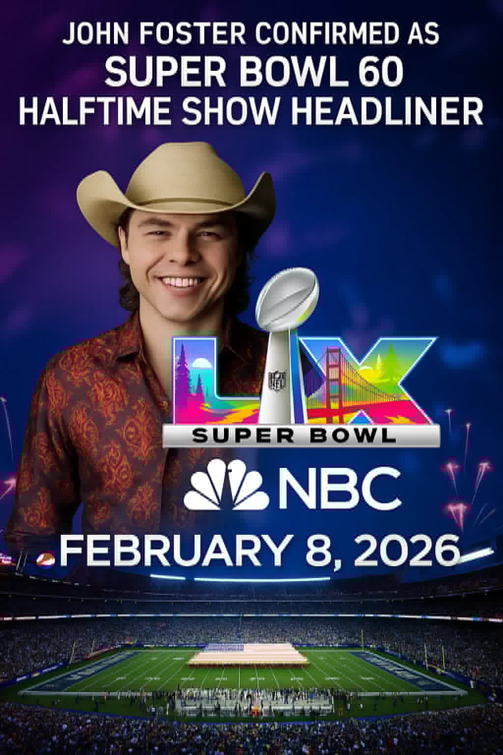 BREAKING BOMBSHELL: John Foster Confirmed as Super Bowl 60 Halftime ...