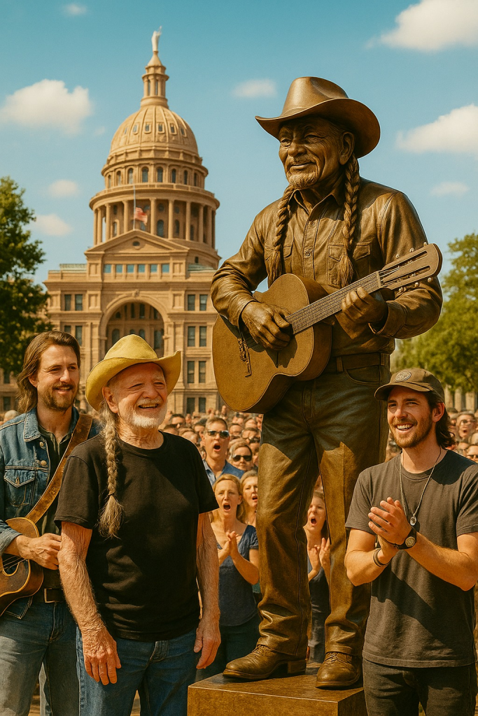THE CROWD GASPED — THE SECRET HIDDEN INSIDE WILLIE NELSON’S NEW STATUE ...